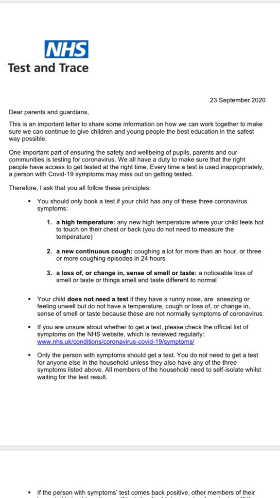 NHS Covid Letter – Jack in the Box Nursery